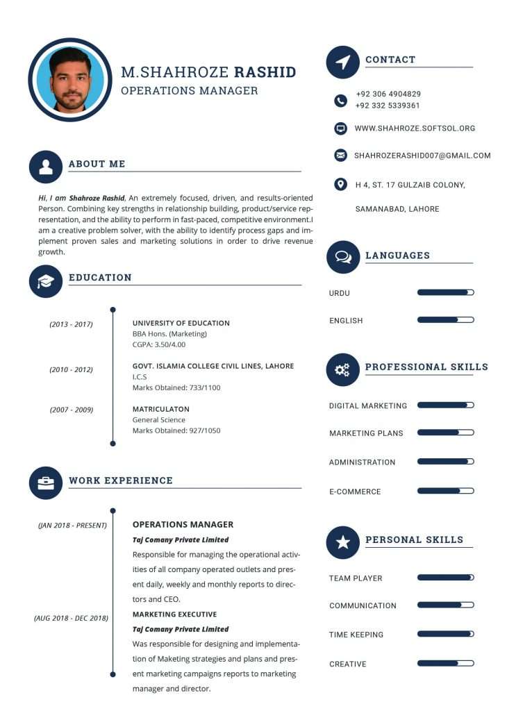 Minimal design CV/Resume & Facebook Cover - PSD Template - AL Rehman ...